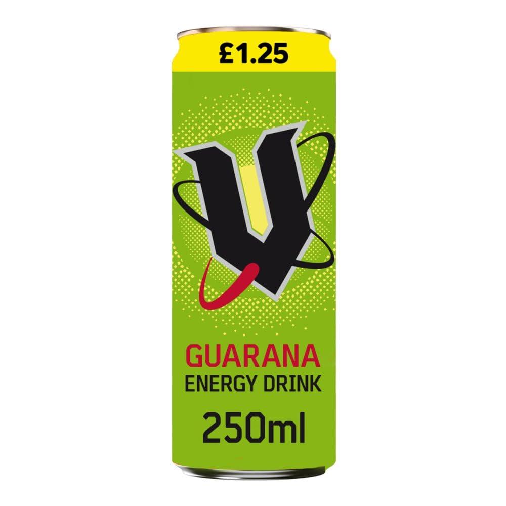 V Energy Sparkling Guarana Energy Drink Cans 24 x 250ml Coffee 24 Cans ...