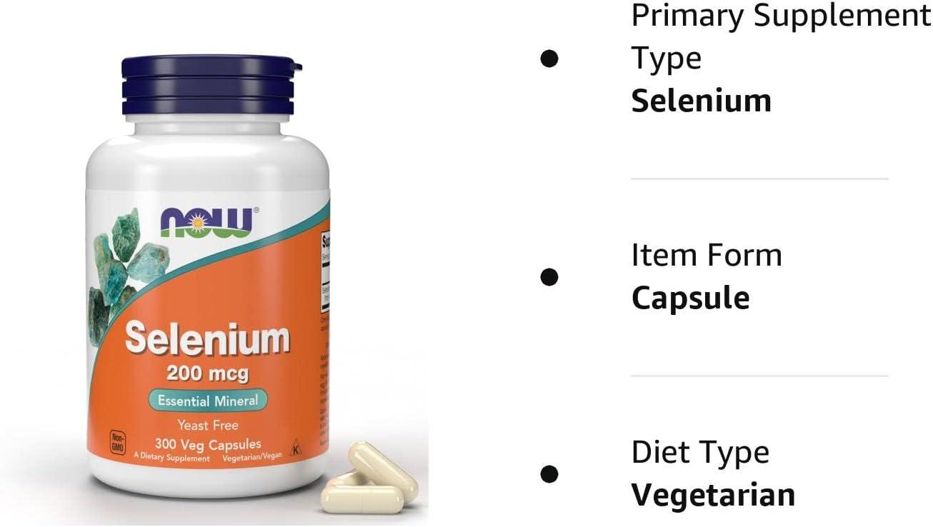 Selenium 200 mcg Mineral Supplement - Now Foods 300 Capsules | Buy Now ...