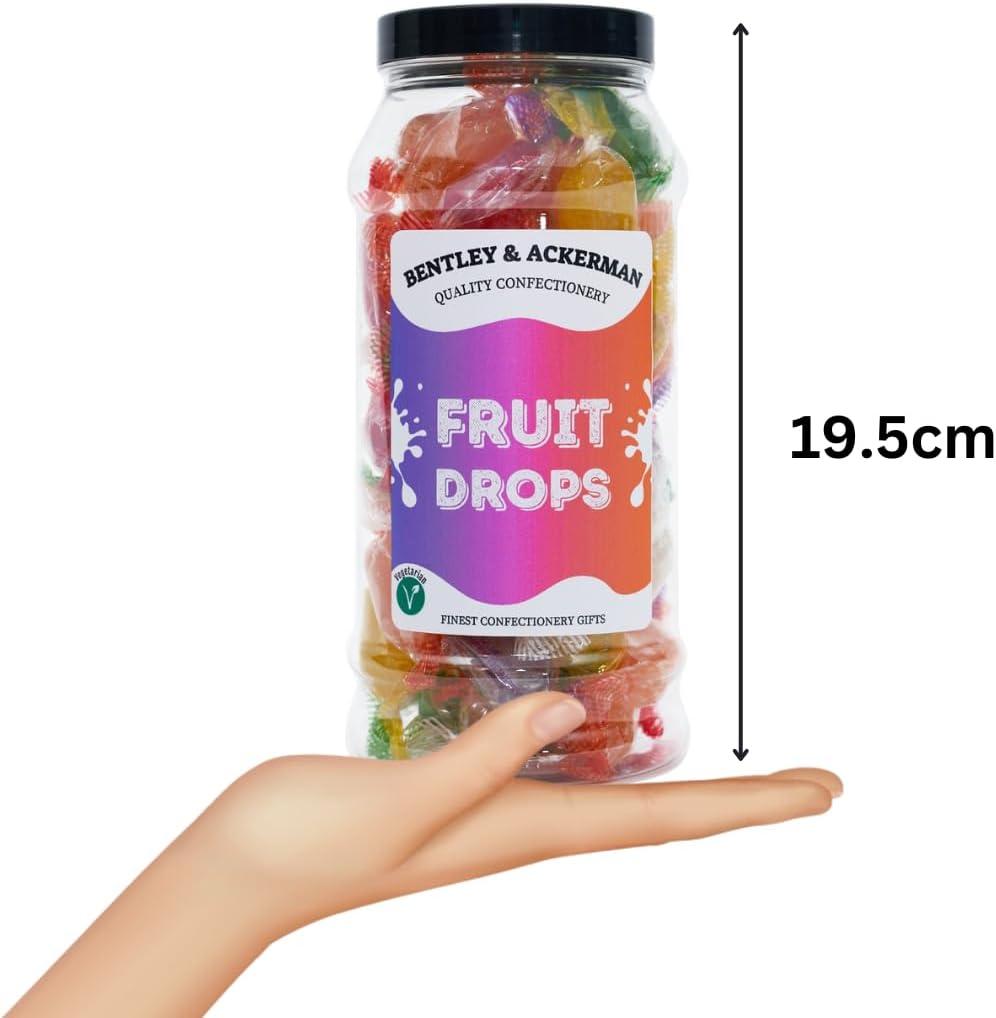 Fruit Drops (440g) Original Retro Boiled Sweets in a Gift Jar By ...