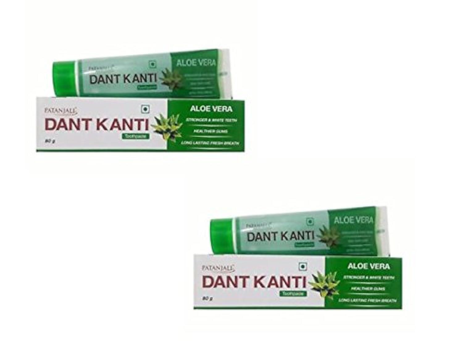 Patanjali Dant Kanti Aloe Vera Toothpaste 80g (Pack of 2) - Buy Online ...