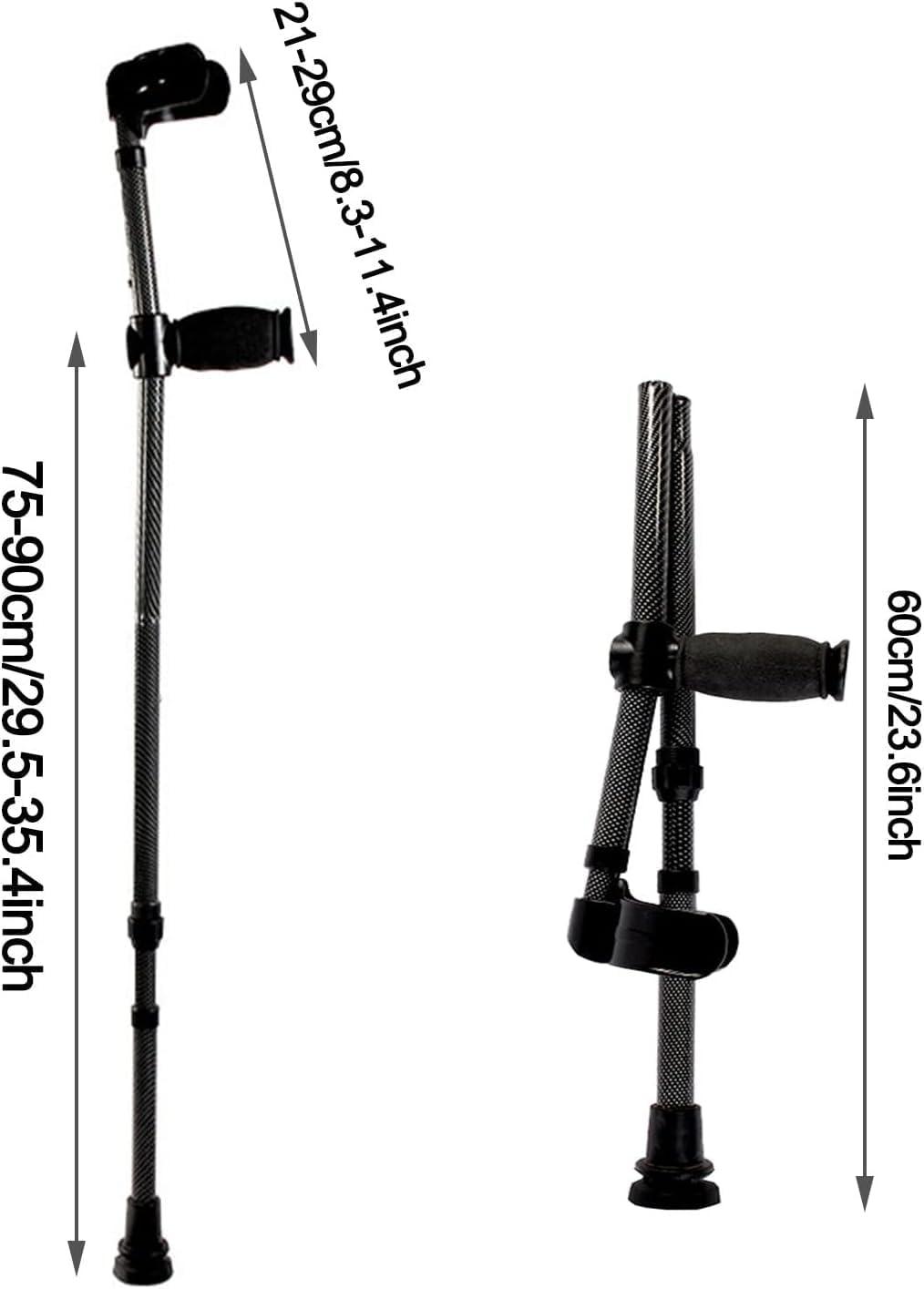 Carbon Fiber Folding Crutches Adjustable Forearm Crutches Lightweight ...