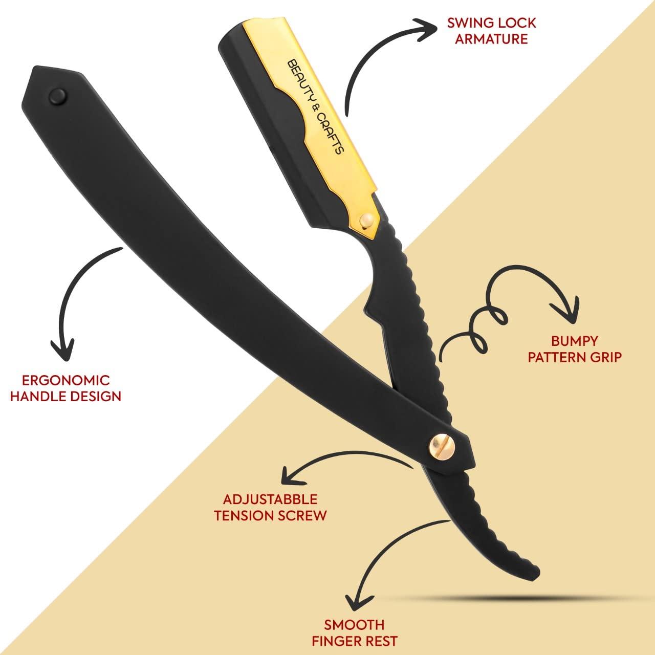 Professional Barber Straight Edge Razor Set - Stainless Steel Razor ...