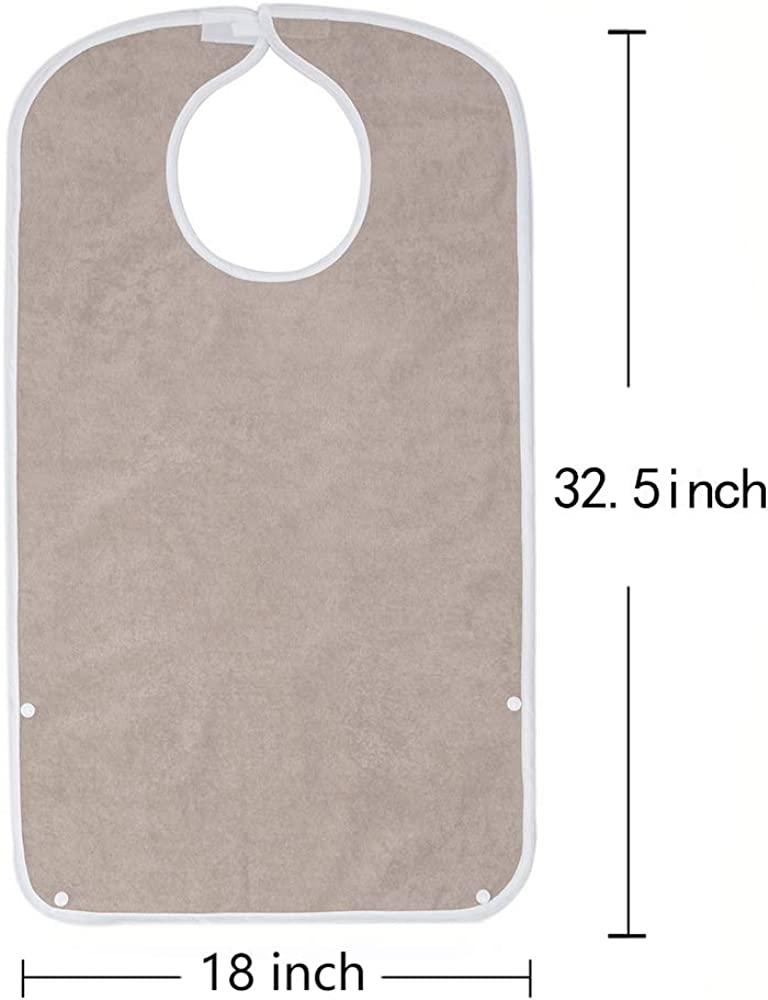 Adult Bib for Eating: Brown Clothing Protector w/ Optional Crumb ...