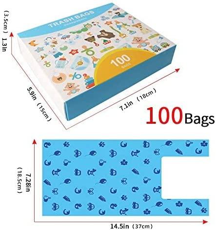 200pc Biodegradable Diaper Bags with Handle | Eco-Friendly Easy-Tie ...