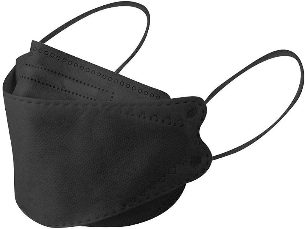 KF94 Fish Type Adult Masks - 50/100 Pack Black 4-Layer Breathable Face ...