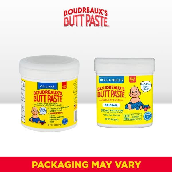 Boudreaux's Butt Paste Original Diaper Rash Cream 16 oz (Pack of 2) for ...