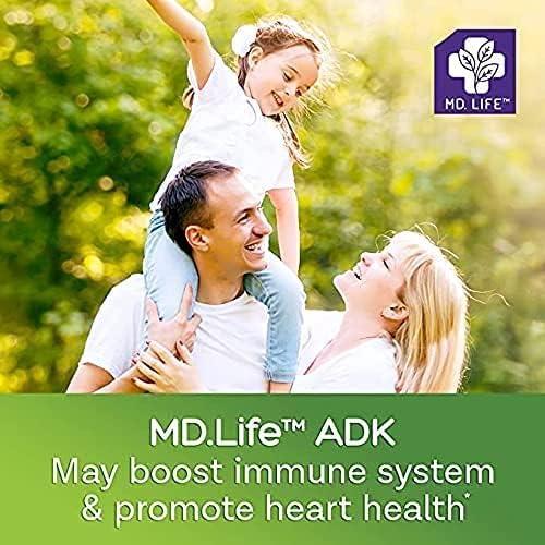 MD.LIFE ADK Vitamin Supplement - Vitamin D3 K2 and A - 90 Capsules ...