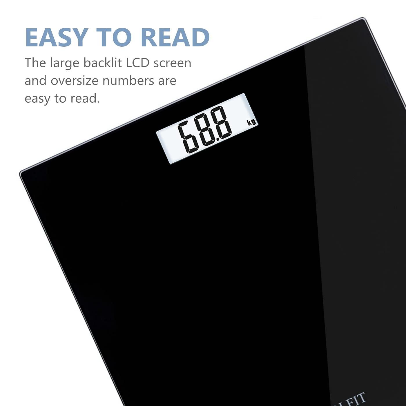 NUTRI FIT Digital Bathroom Scale - 400 lbs Ultra Slim & Accurate for ...