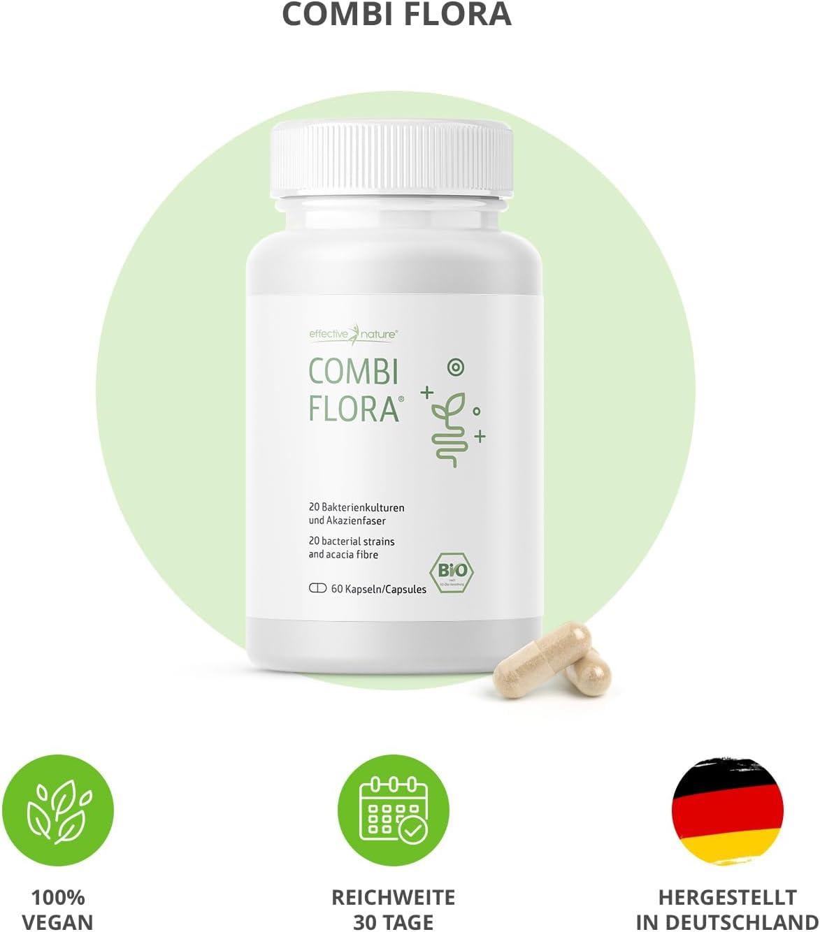Effective Nature Combi Flora Capsules - 60 Vegan Daily Probiotics with ...