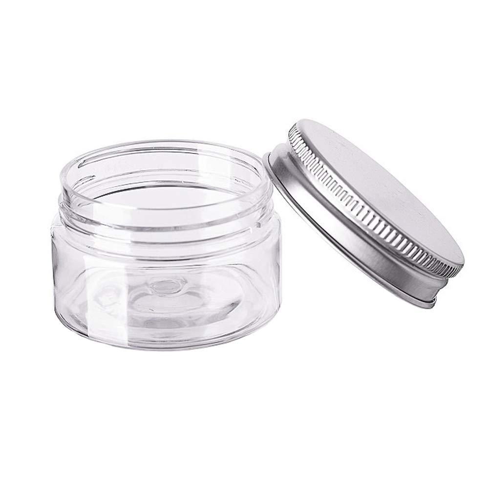 120 ml Plastic Cosmetic Containers with Silver Aluminum Caps - Pack of ...