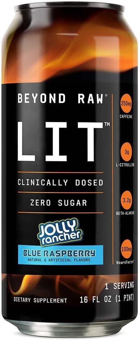 Beyond Raw LIT On The Go | Preworkout Drink Cans | Caffeine, L ...