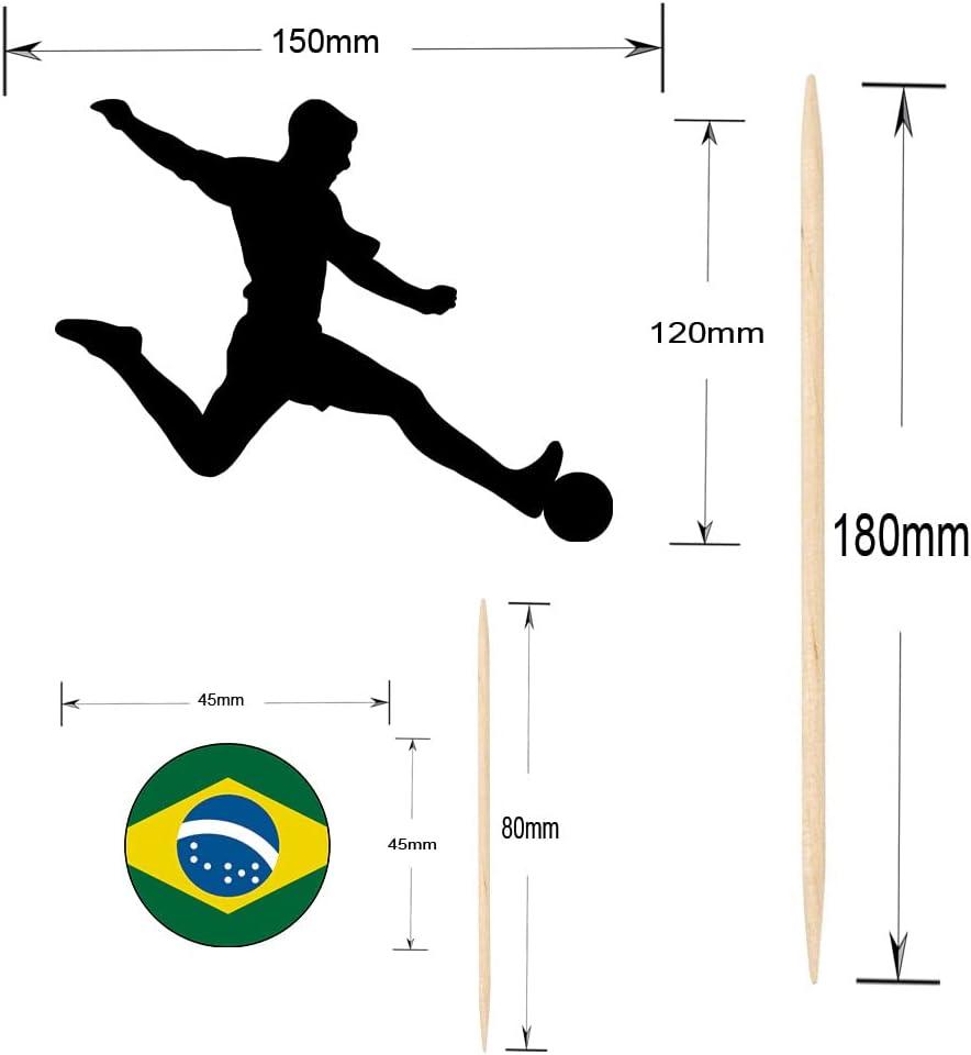 Brazil Football Silhouette Flag Mix Party Food & Cupcakes Picks ...