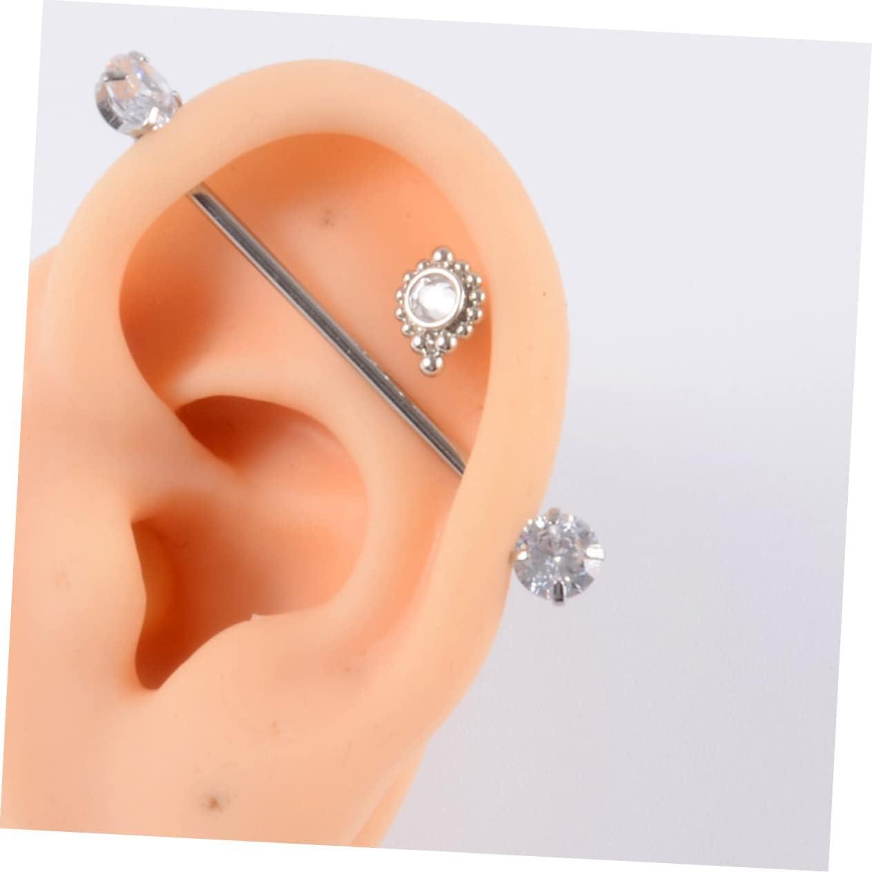 Human Ear Model Earrings Display Set - 4pcs Pierced Ear Piercing Jewelry Simulator for Studs ...