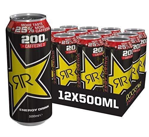 Rockstar Energy Drink Non Alcoholic - 200mg Caffeine With Taurine Guarana and B-Vitamins 500ml ...