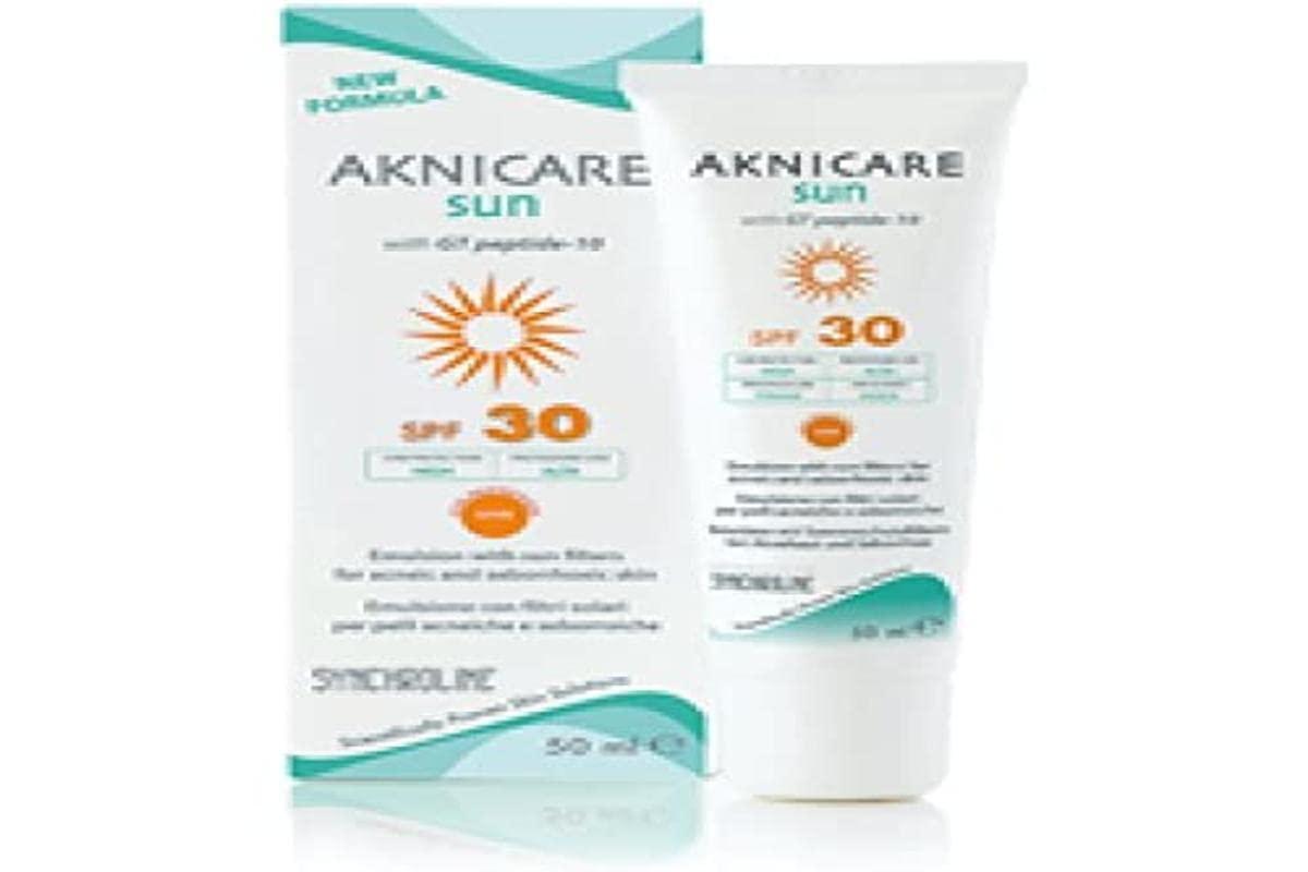 Synchroline Aknicare Sun Face SPF 30 - 50ml | UVA/UVB Protection for ...