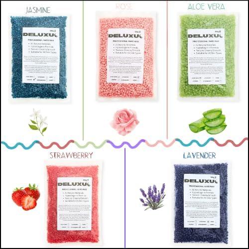DELUXUS 500g Hard Wax Beads for Brazilian Bikini Wax - Strawberry Scent ...