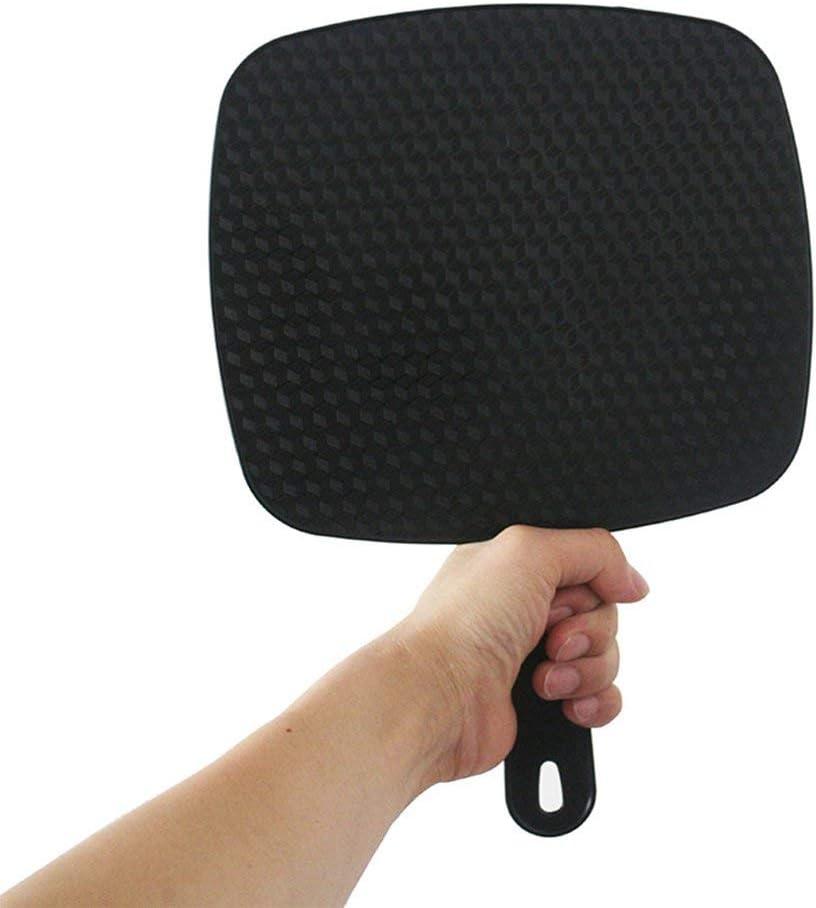 BinaryABC Black Hand Mirror Handheld Mirror with Handle Salon Barbers ...