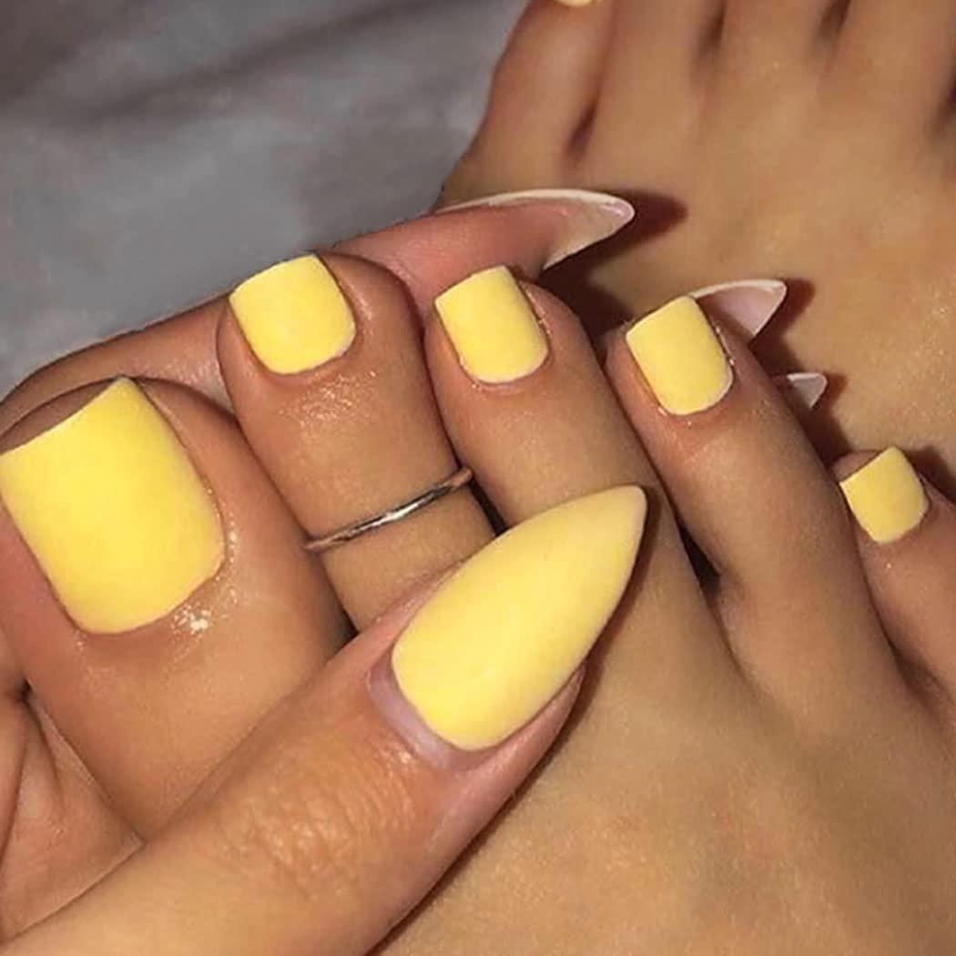 Outyua Matte Press On Toe Nails - Short Acrylic False Toenails for ...
