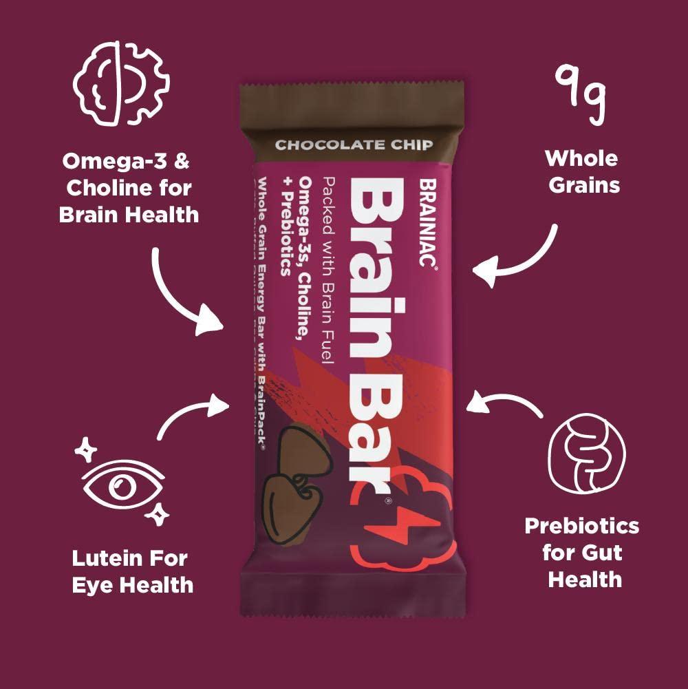 Brainiac Omega-3 Chocolate Chip Whole Grain Bars - 30 Count 1.16oz ...