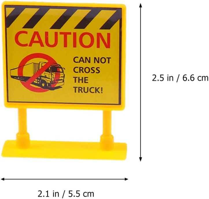 Amosfun Kids Birthday Cake Topper Set Funny Roadblock Sign Cupcake ...