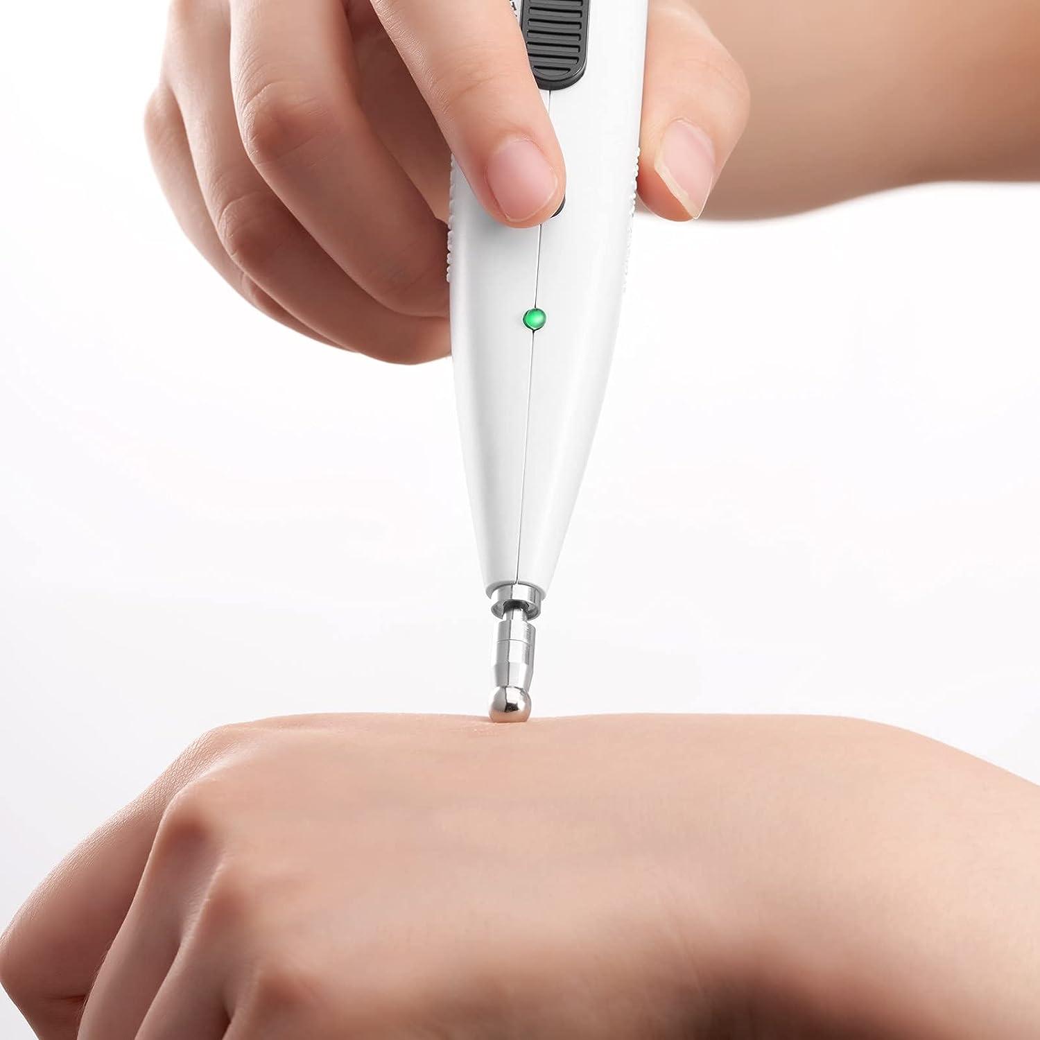 Electric Acupuncture Pen with 2 Massage Heads | Rechargeable, 3 Modes ...