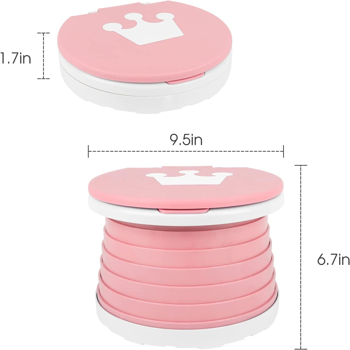 AutoTime Portable Travel Potty for Girls - Foldable Potty Seat with 15 ...