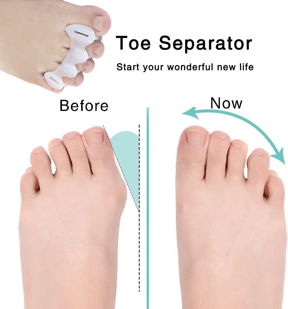 WUTAIN Toe Separator - Silicone Bunion Corrector & Toe Straightener for ...