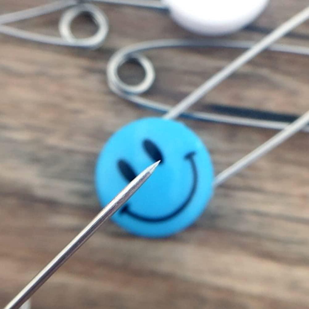 50Pcs Smiling Face Safety Pins with Plastic Head and Stainless Steel ...
