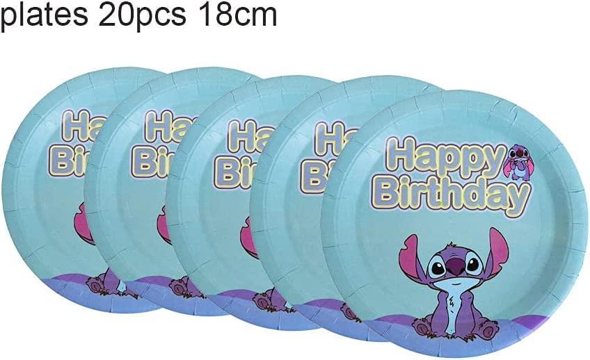 Lilo and Stitch Party Supplies Bundle - 20 Paper Plates, 20 Napkins, 1 ...