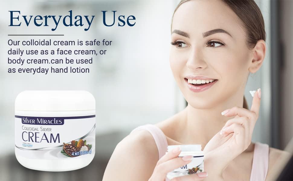 Silver Miracles Colloidal Silver Cream 4oz | Skin Healing, Moisturizing ...