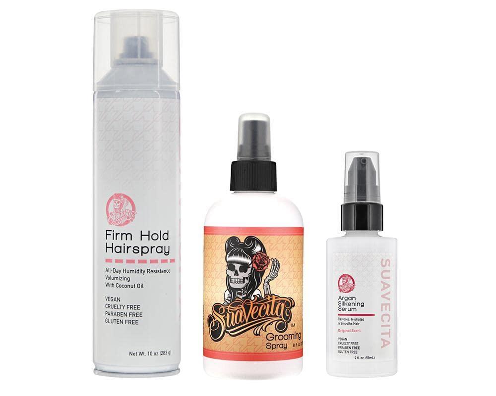 Suavecita Wet Set: Hairspray, Styling Spray & Argan Silkening Serum ...