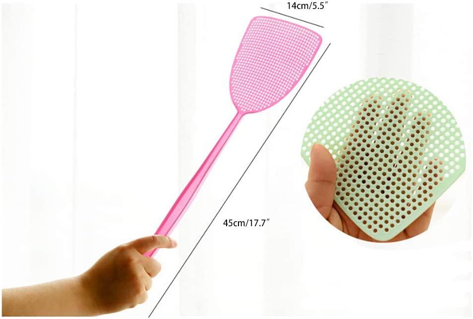 17.5'' Plastic Fly Swatter with Long Handle - Indoor/Outdoor Use (3 ...