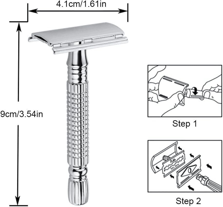 Jocxzi Stainless Steel Safety Razor | Double Edge Wet Razor for Men ...
