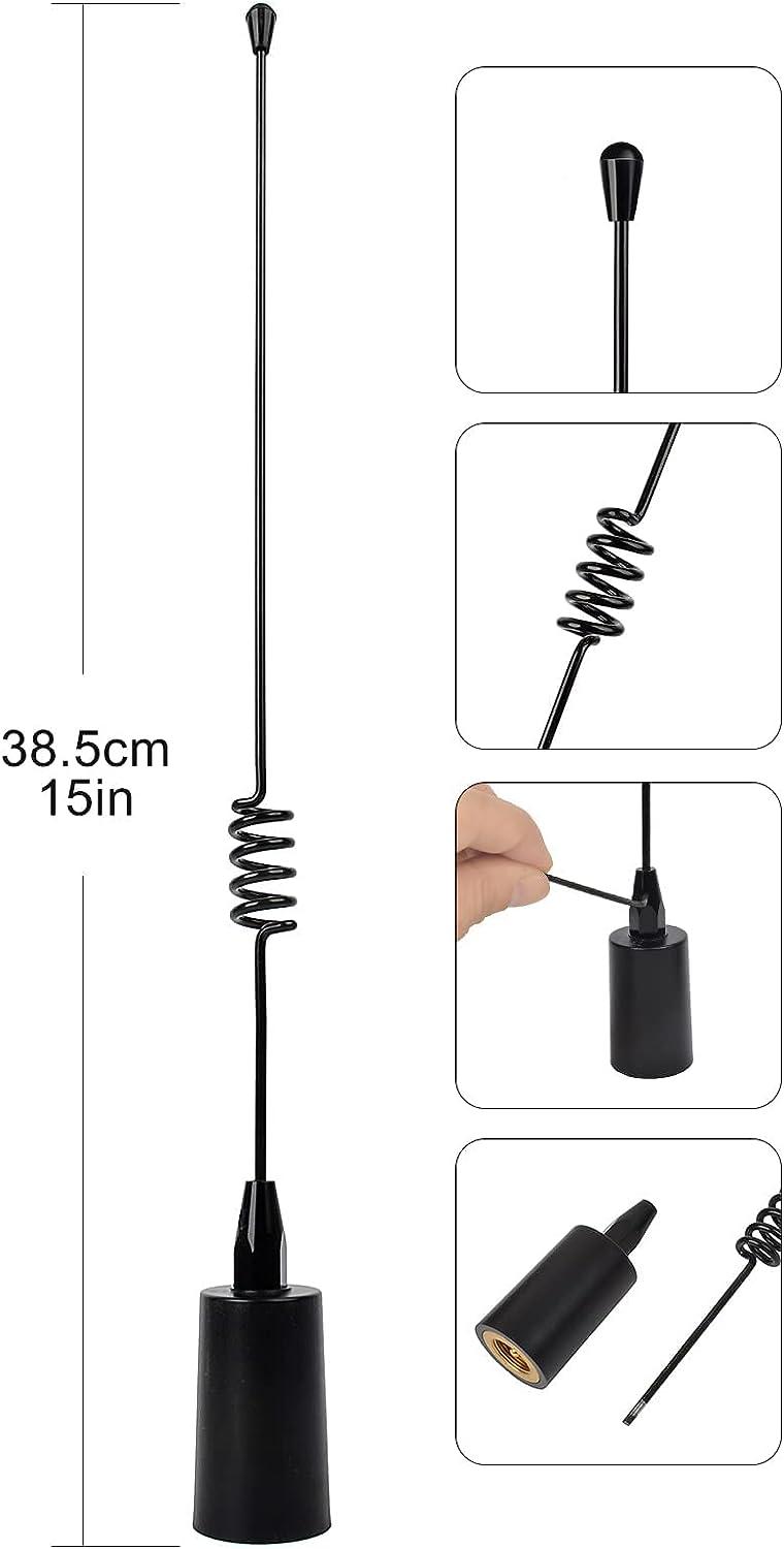 UAYESOK 15 Inch Stainless Steel Marine VHF Antenna for Cobra, Icom ...