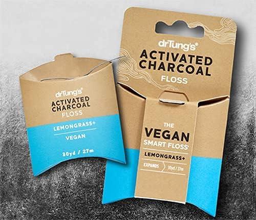 Drtungs Vegan Activated Carbon Dental Floss - PTFE & PFAS Free Gentle ...