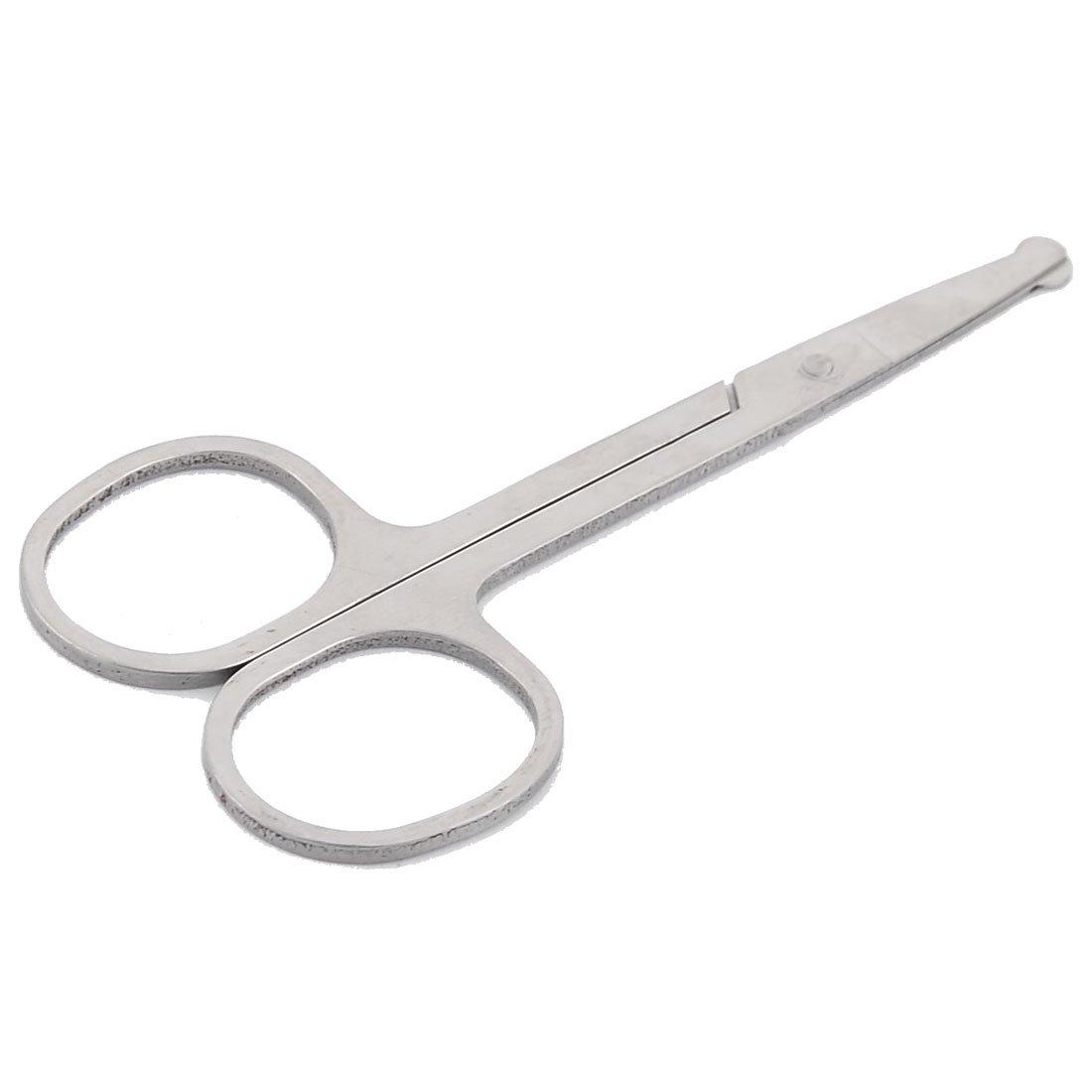 uxcell Stainless Steel Round Tip Facial Mustache Nose Hair Scissors ...