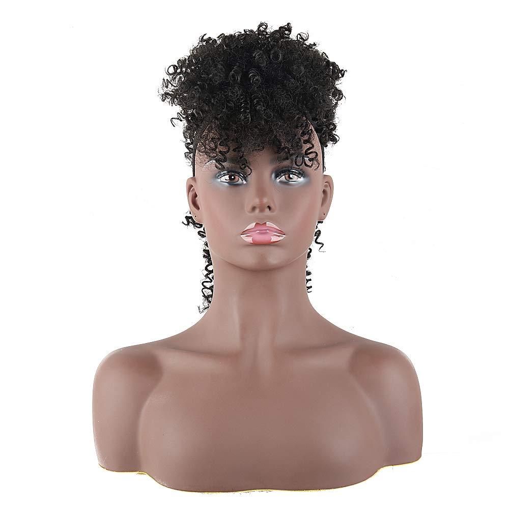 CINHOO Jerry Curls Mohawk High Puff Hair Bun Coily Ponytail Drawstring ...