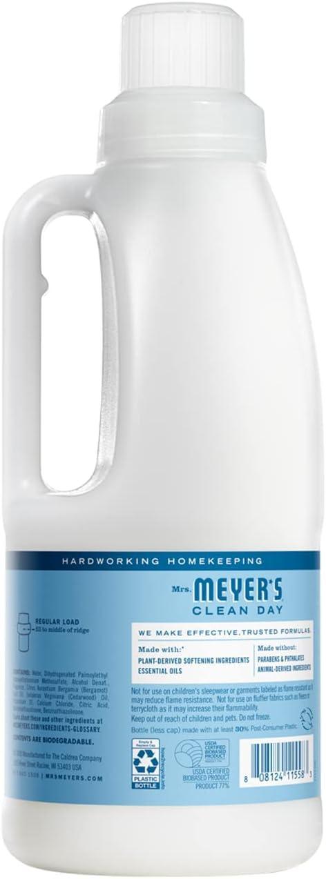 Mrs. Meyer's Clean Day Liquid Fabric Softener Rainwater Scent 32 Oz. (2 ...