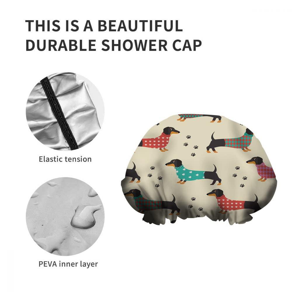 Nicokee Double Waterproof Bathing Shower Cap - Dachshunds Clothes Dog ...