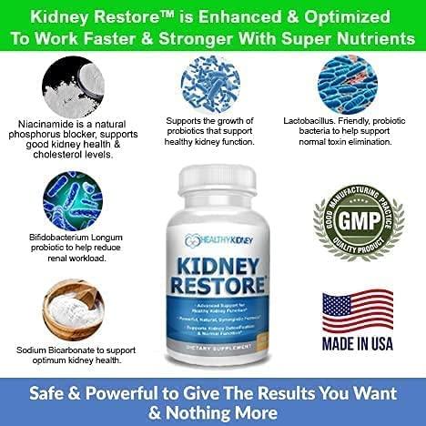 Kidney Restore - Kidney Cleanse & Health Supplement for Normal Kidney ...