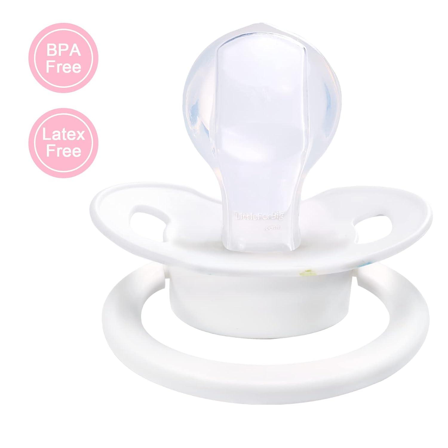 LittleForBig Large Shield Pacifier II - Adult Size White with Little ...