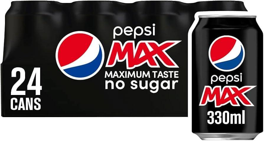 Pepsi.Max 24-Pack | Zero Sugar Cola with Maximum Flavor| Sugar-Free ...