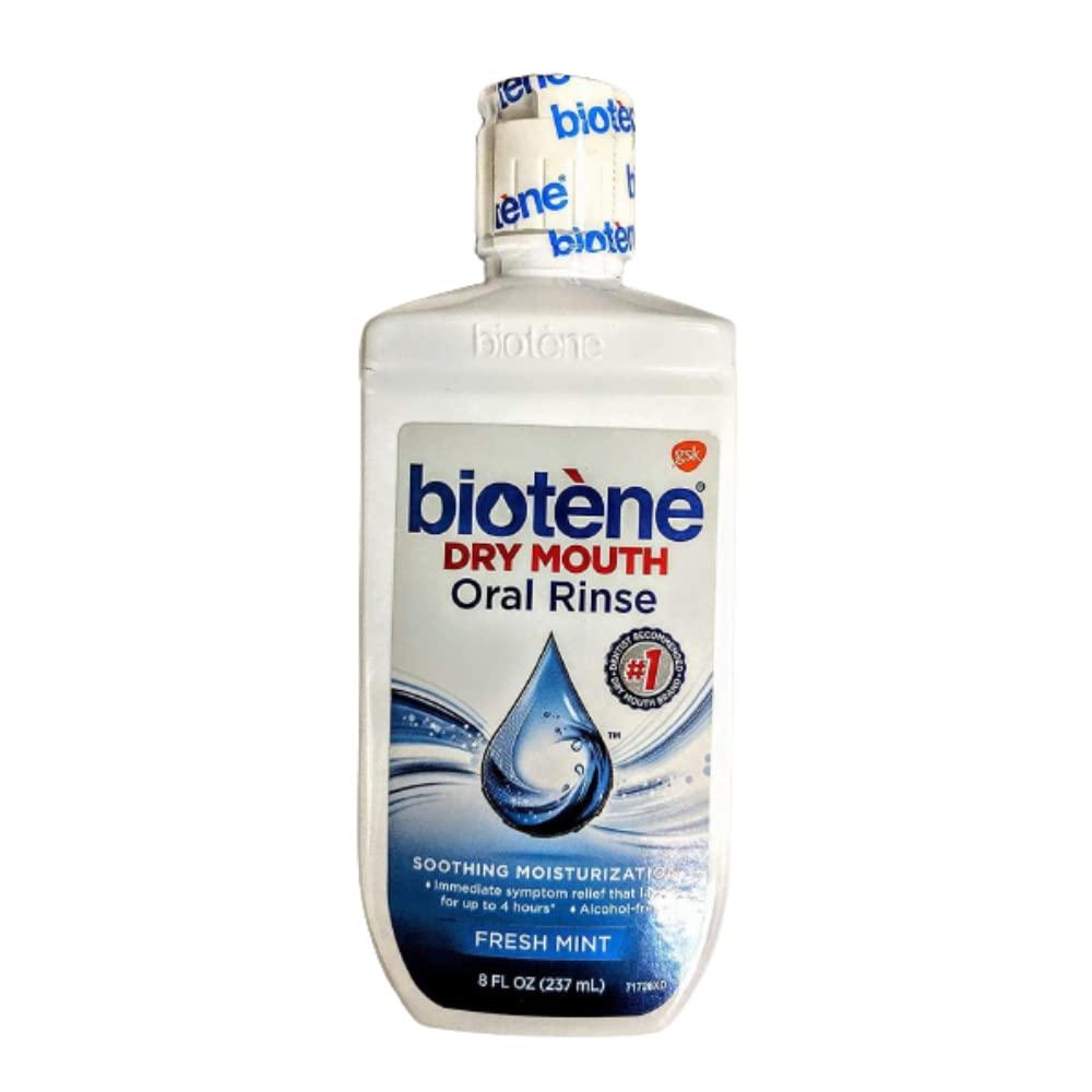 Biotene Dry Mouth Oral Rinse Fresh Mint 8 oz - Pack of 2 | Moisturizing ...