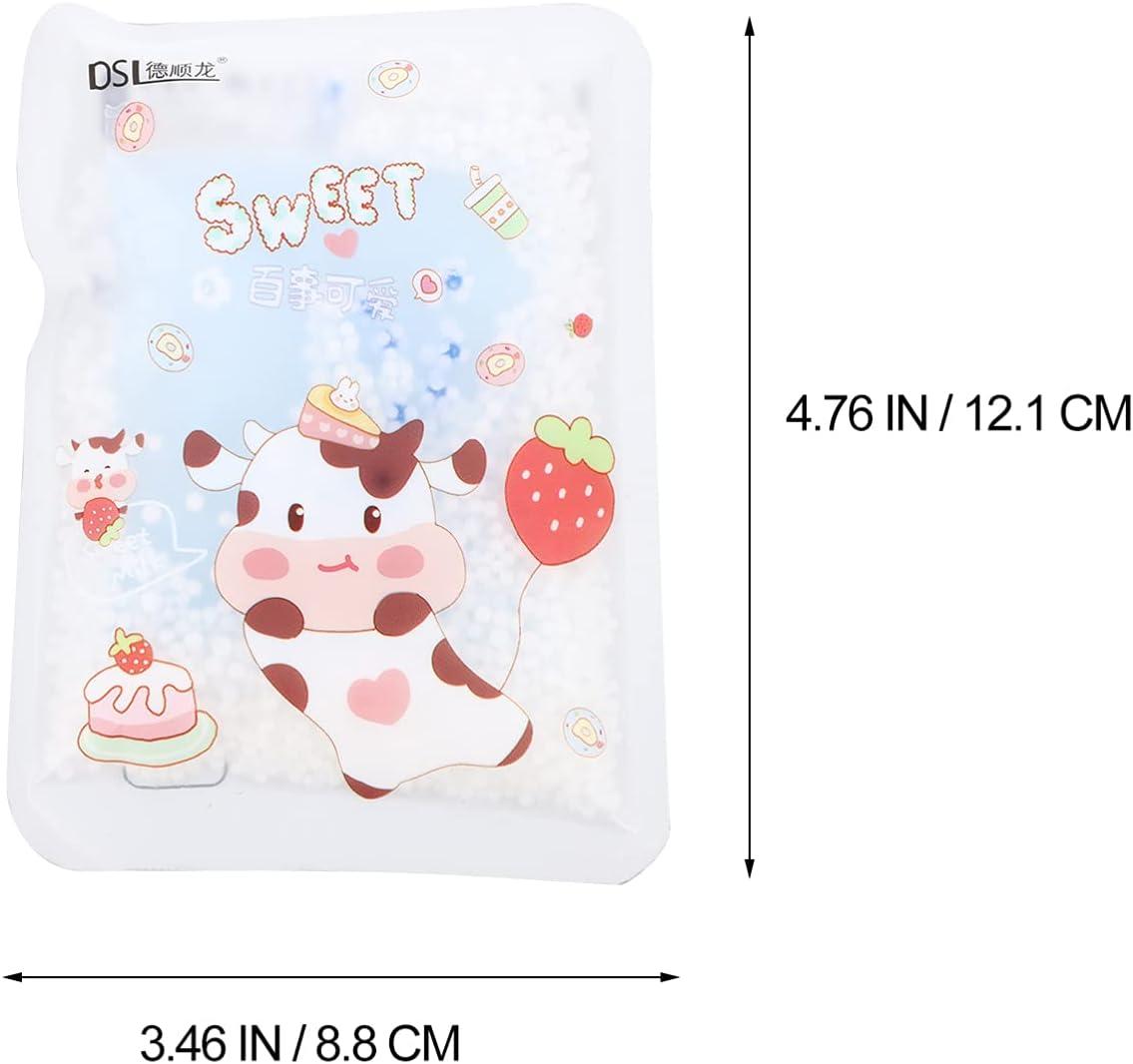 Healifty 6pcs Kids Portable Ice Pack - Cartoon Cow Animal Cooler Pack ...