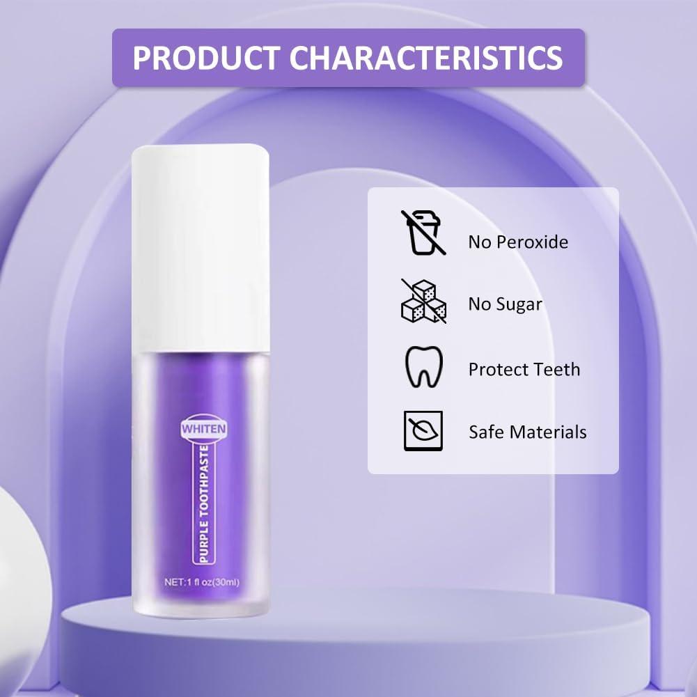 Purple Teeth Whitening Toothpaste - Remove Stains & Achieve White Teeth ...