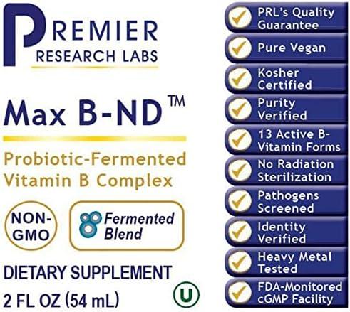 Premier Research Labs Max B-ND | Probiotic Fermented Vitamin B Complex ...
