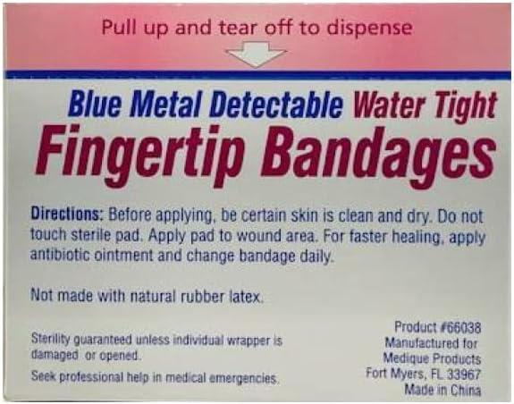 Medique 66038 Metal Detectable Blue Fingertip Bandage - 30-Count ...