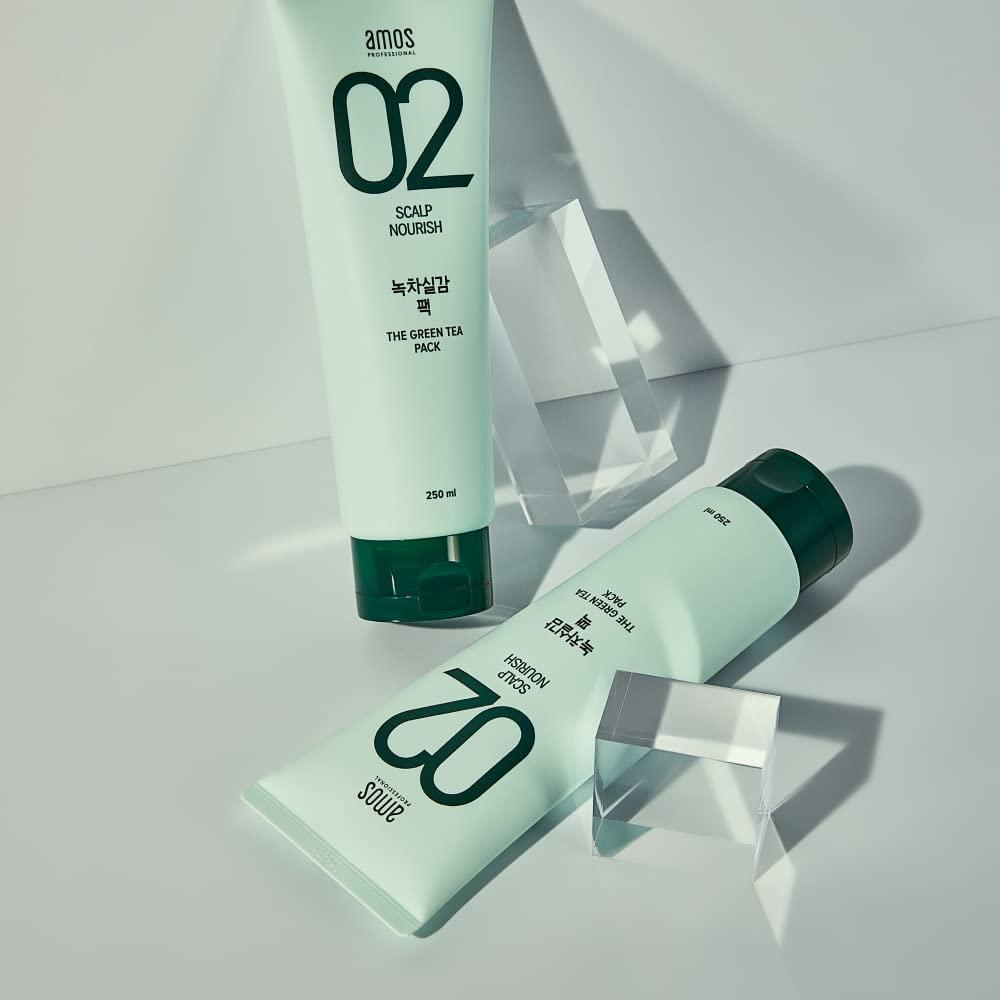 AMOS PROFESSIONAL Green Tea Hair Mask 8.45 oz | Nourishing Korean Hair ...