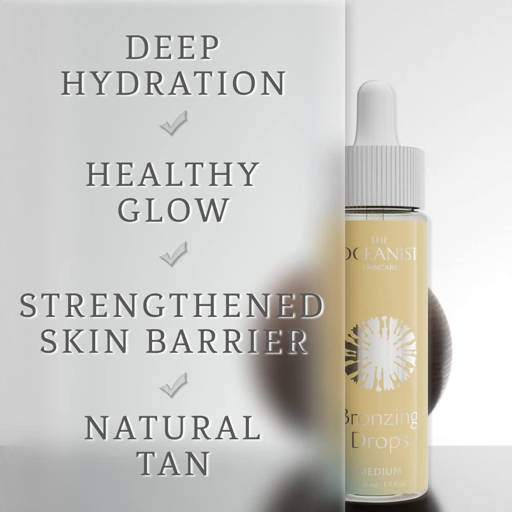 Bronzing Drops for Face | Natural Glow & Medium Tan | Anti-Aging Marine ...