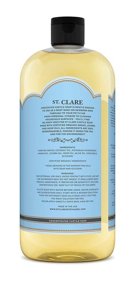 St. Clare Unscented Castile Soap 32 oz - Natural & Gentle Soap | Buy ...